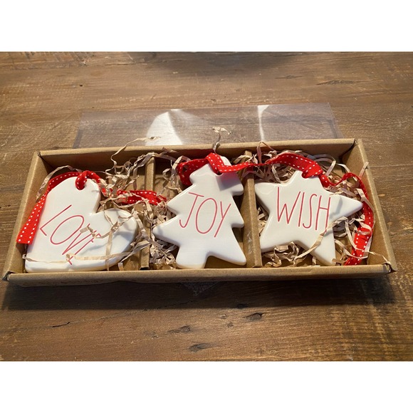Rae Dunn | Holiday | Rae Dunn Ceramic Christmas Ornaments In Box Heart ...